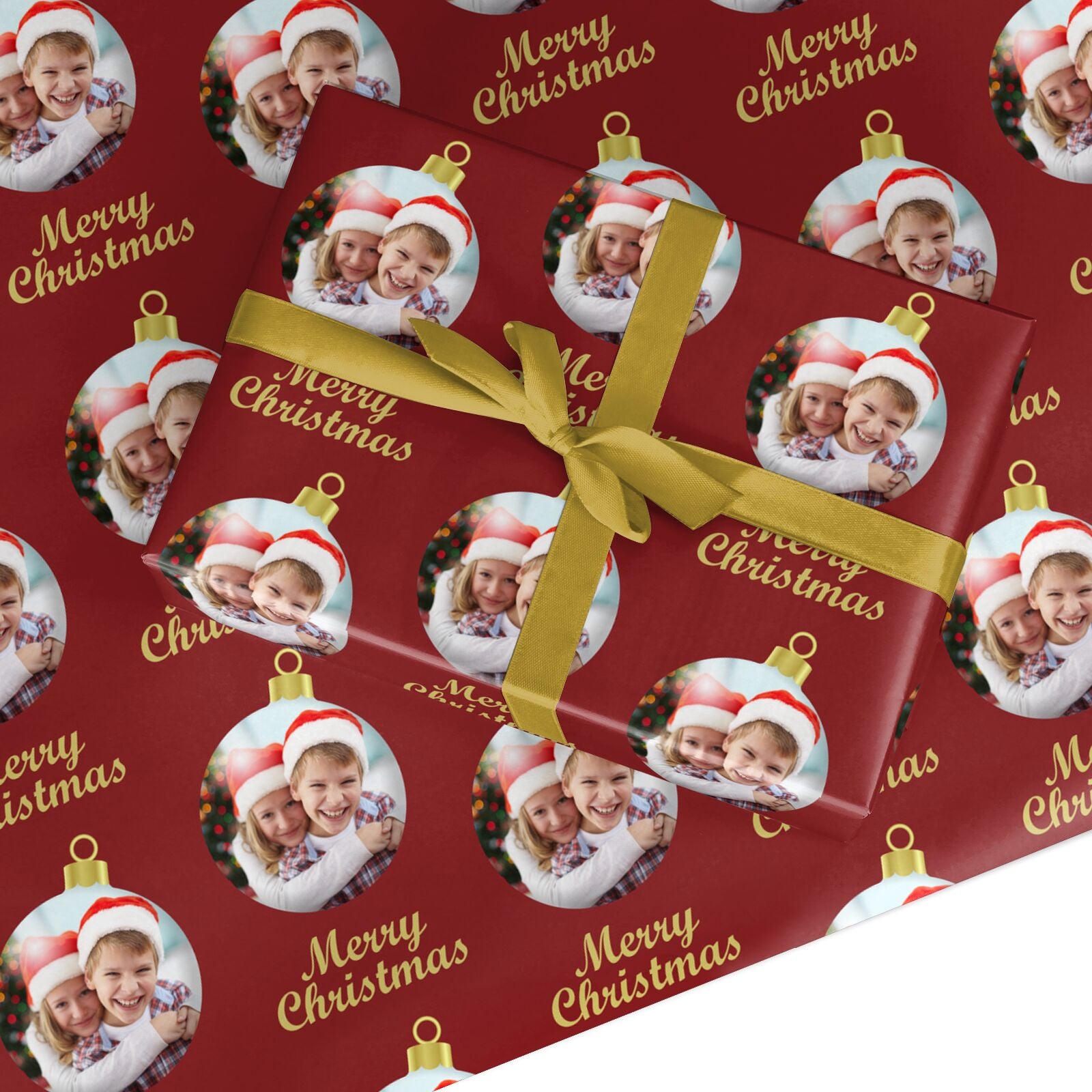 Photo Christmas Bauble Wrapping Paper – Dyefor