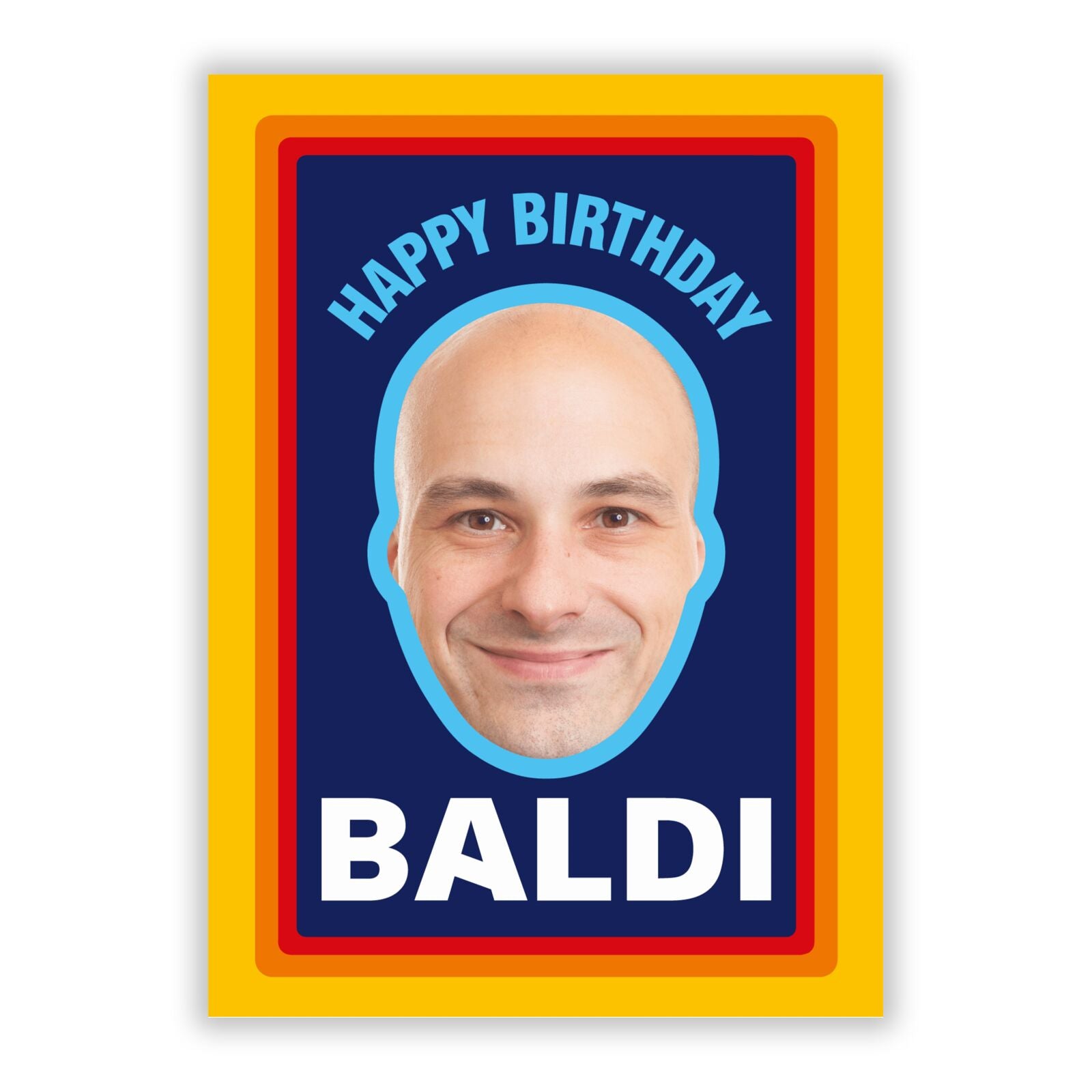 Personalised Photo Baldi Birthday Greetings Card – Dyefor