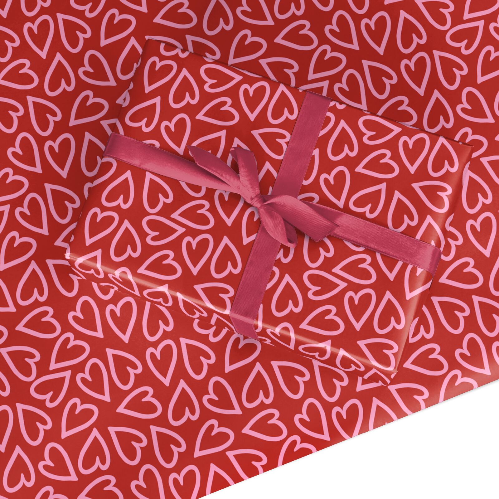 Red Love Heart Wrapping Paper – Dyefor
