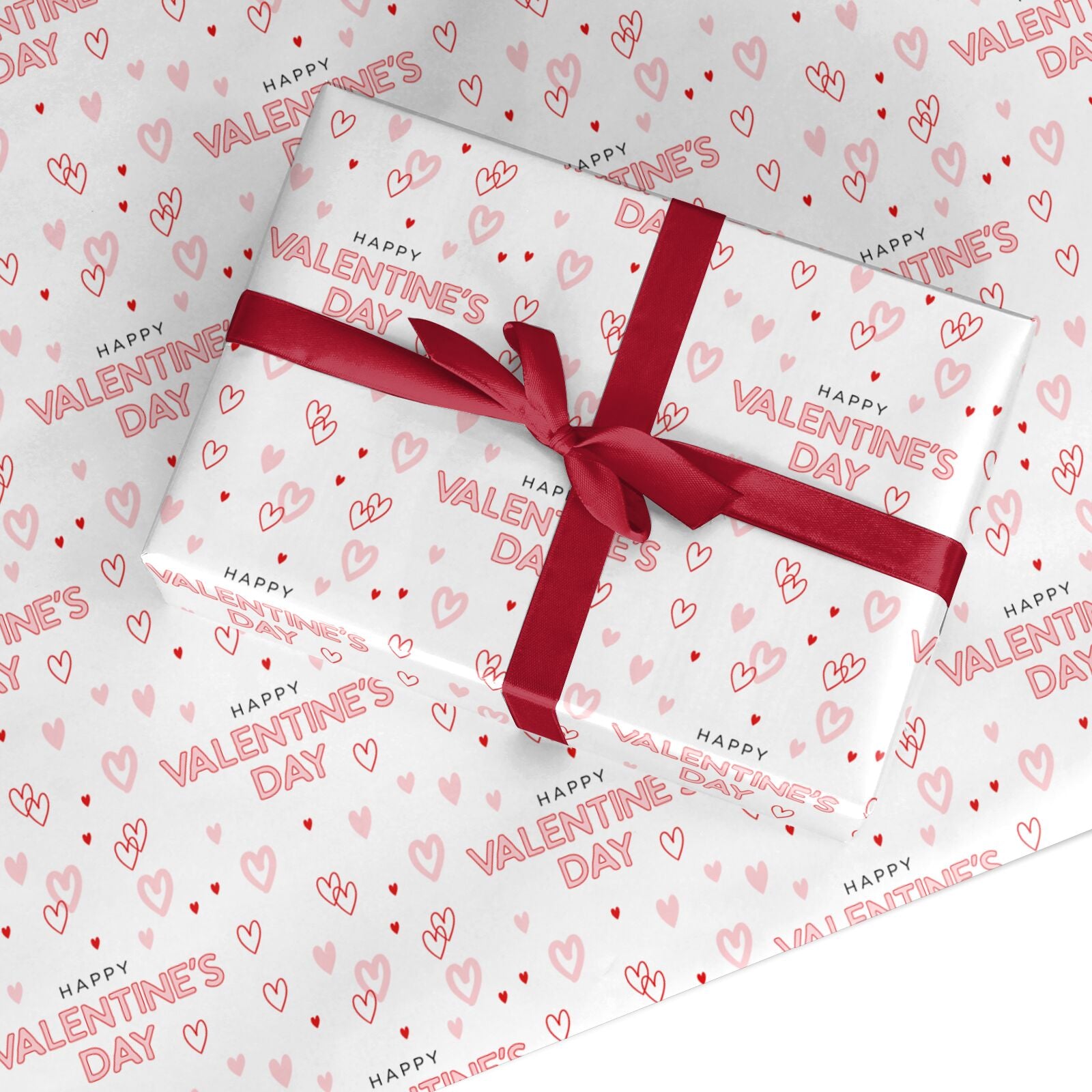 Romantic Valentines Day Card Wrapping Paper – Dyefor
