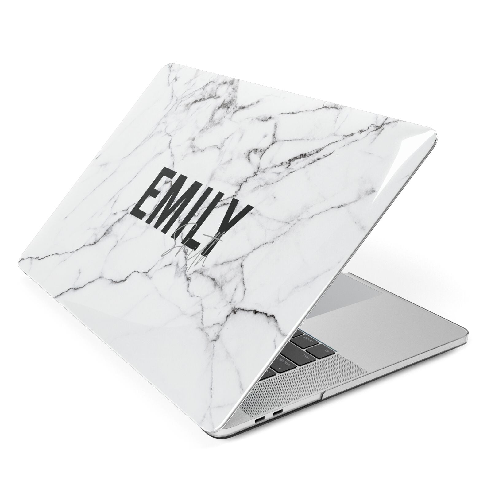 Black and White Personalised Marble Block Text Macbook Case – Dyefor