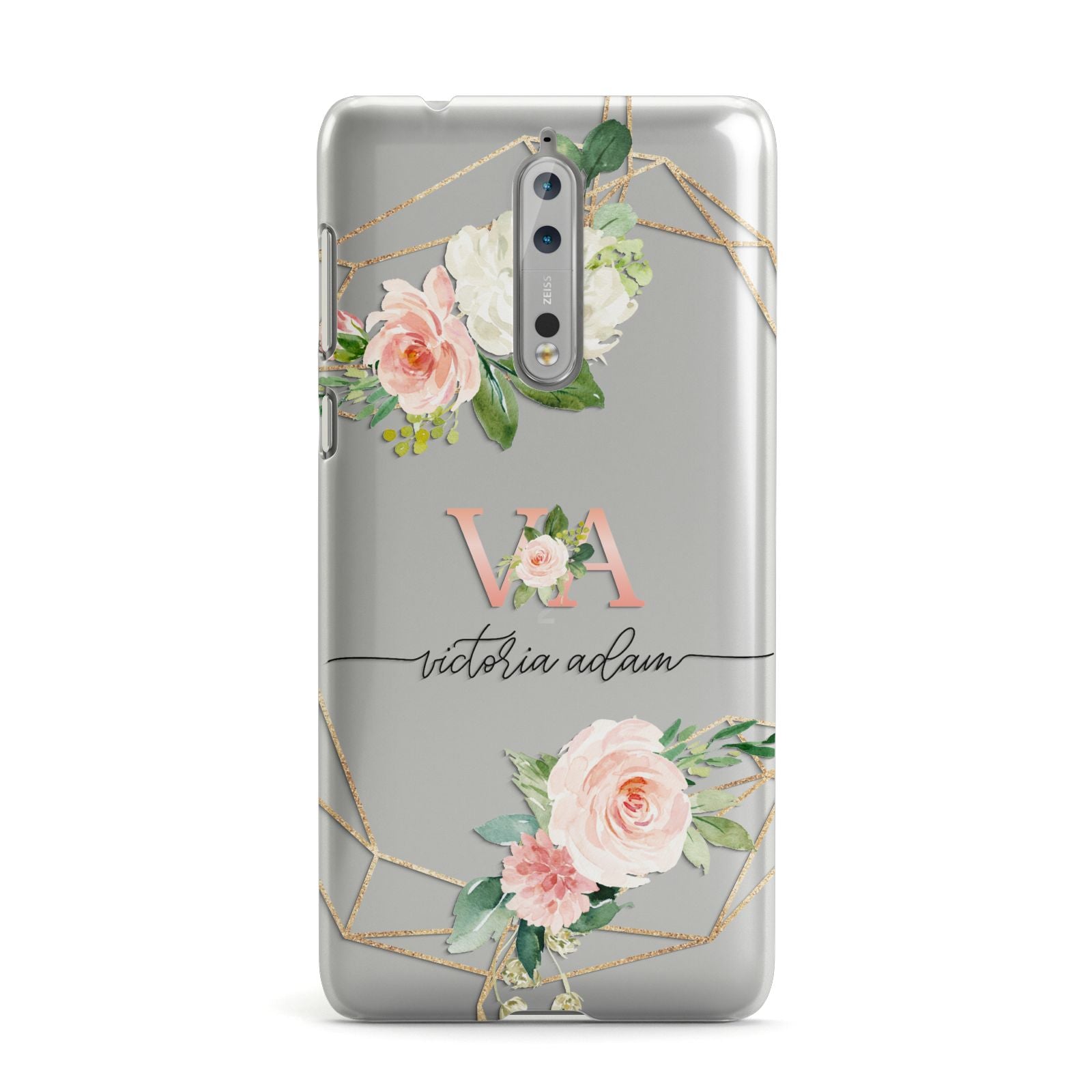 Blush Pink Rose Floral Personalised Nokia Case – Dyefor