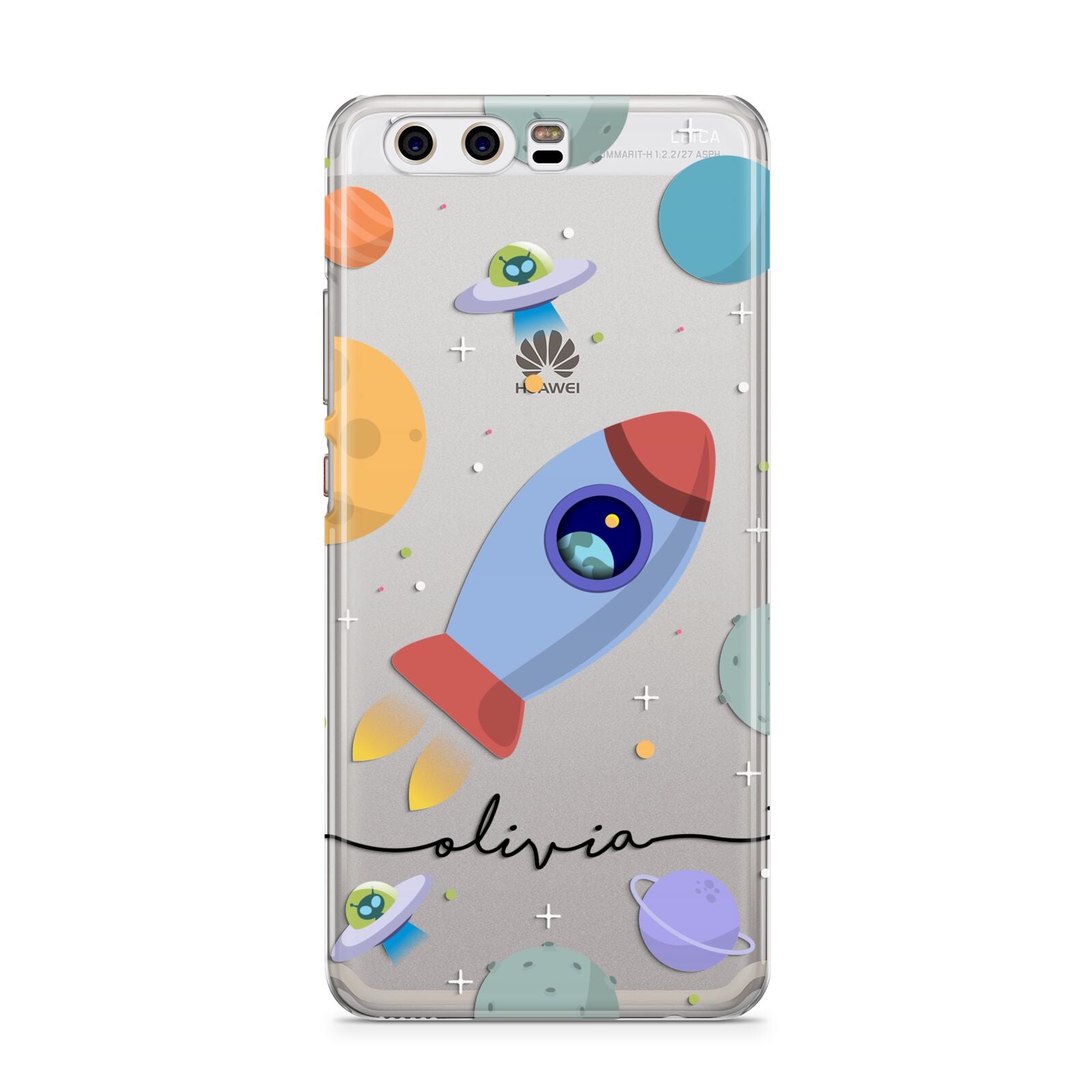 Cartoon Space Artwork with Name Huawei Case – Dyefor