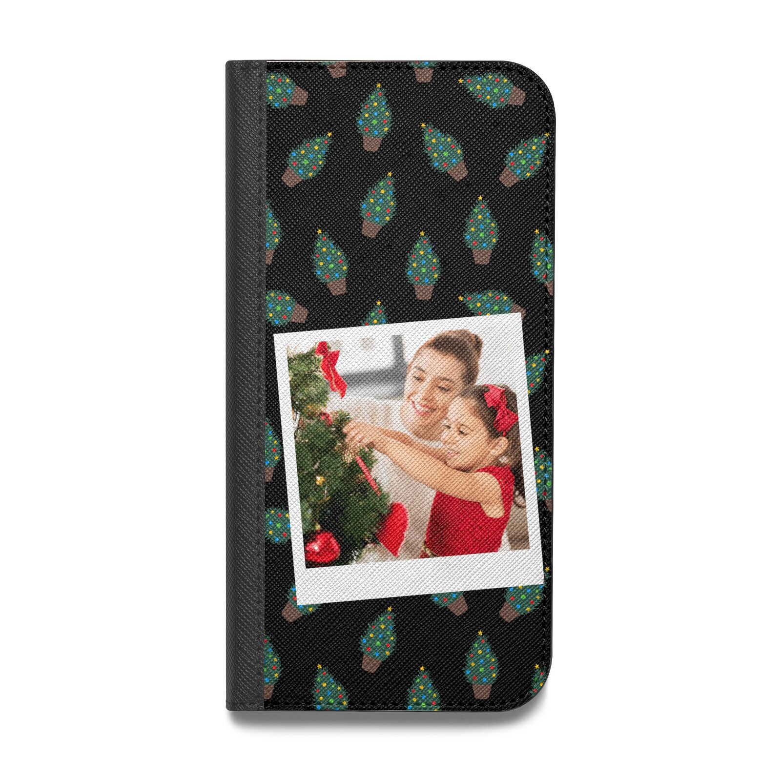 Christmas Tree Polaroid Photo Vegan Leather Flip iPhone Case – Dyefor
