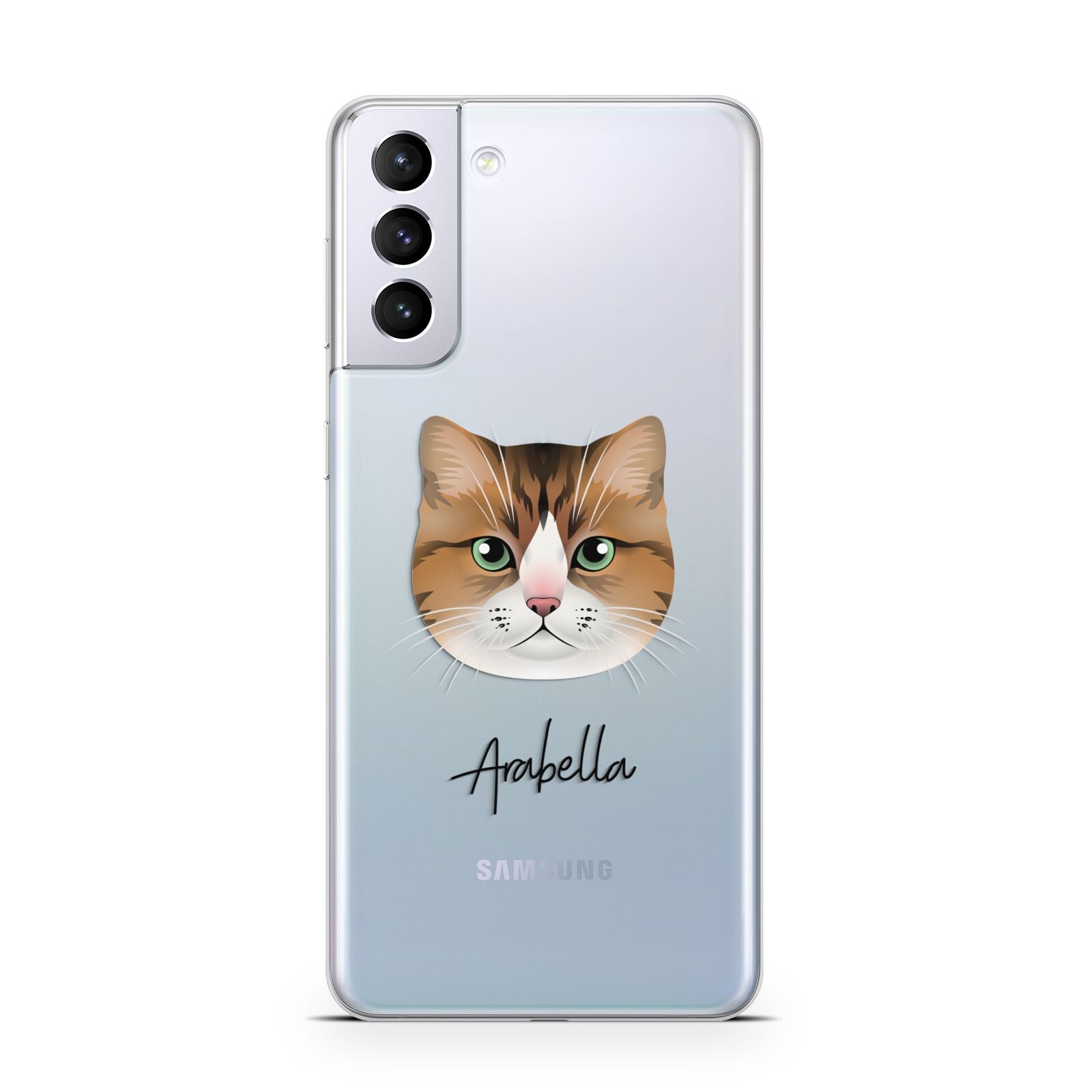 Custom Cat Illustration with Name Samsung Galaxy Case – Dyefor