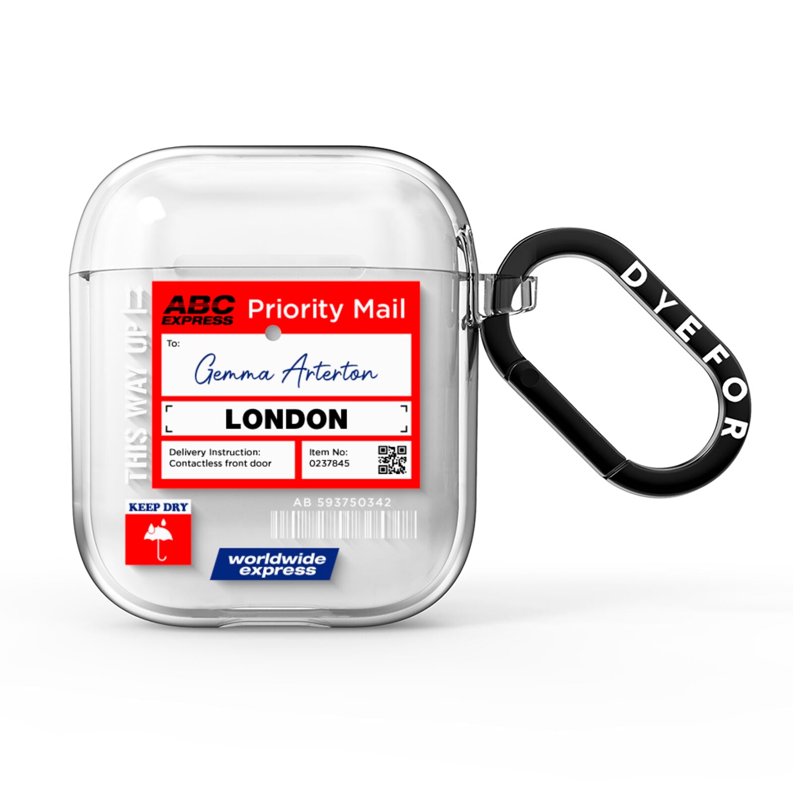Custom Courier Label with Name AirPods Case – Dyefor