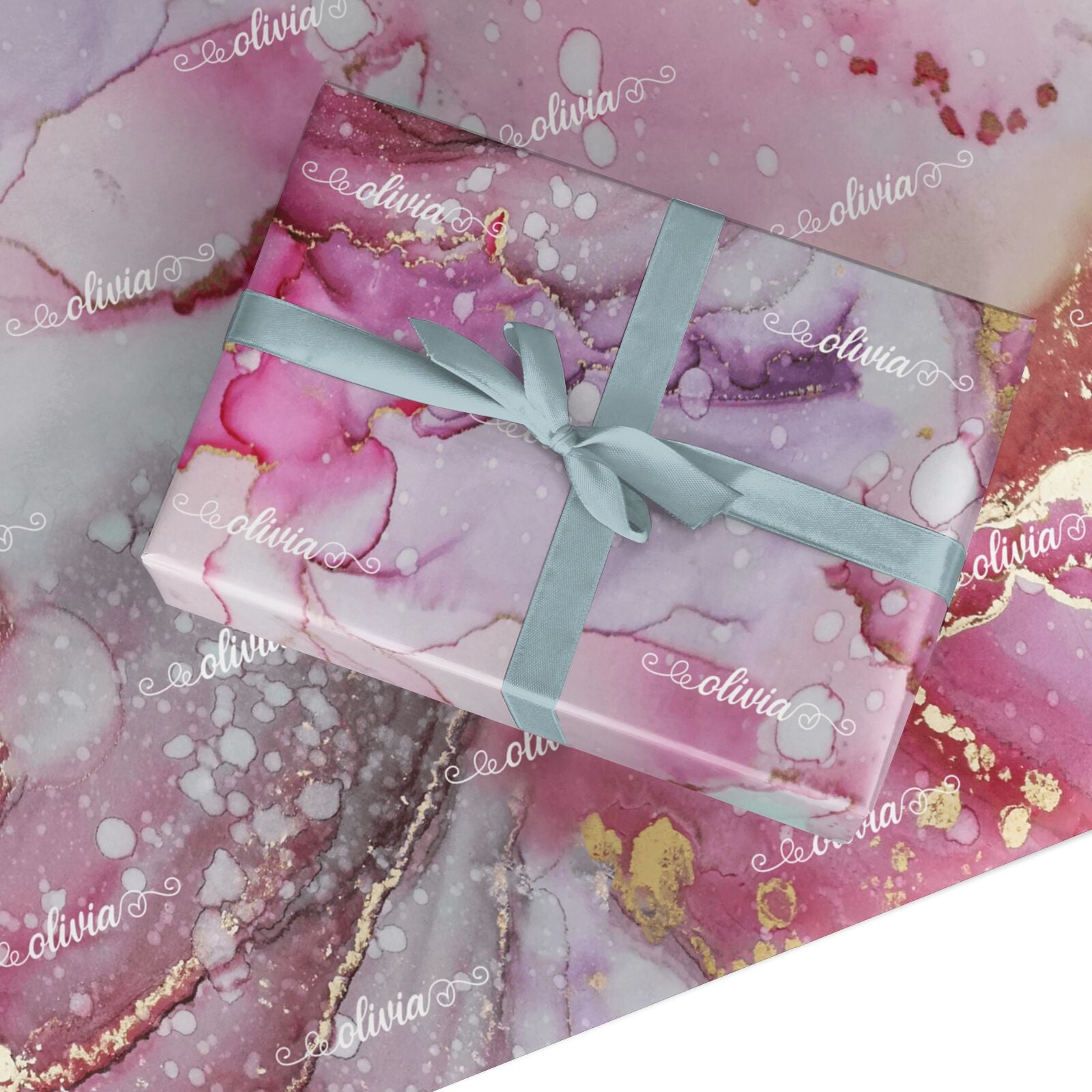 Custom Pink Marble Wrapping Paper – Dyefor
