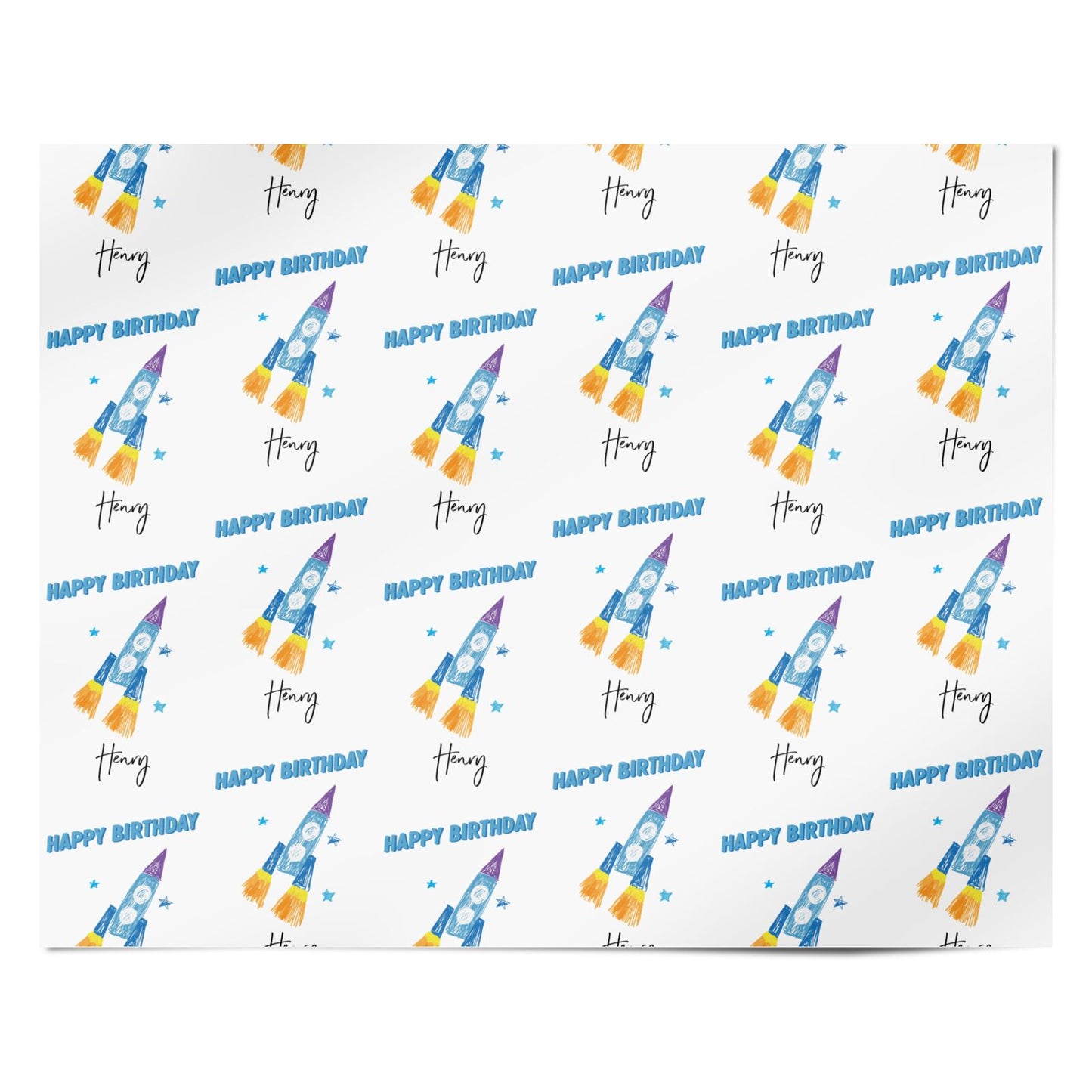 Custom Space Rocket Wrapping Paper – Dyefor