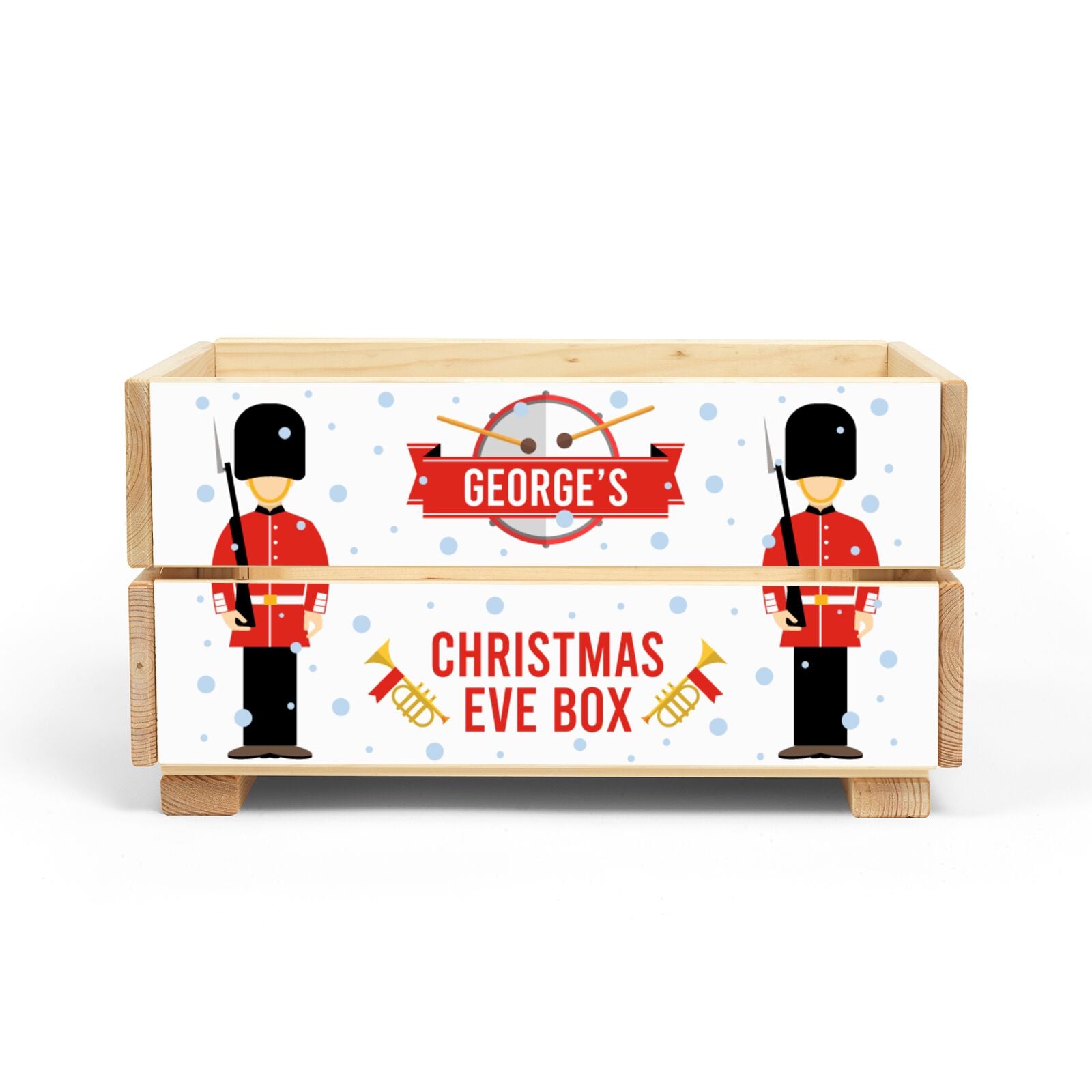 Festive British Guards with Name Christmas Eve Crate – Dyefor