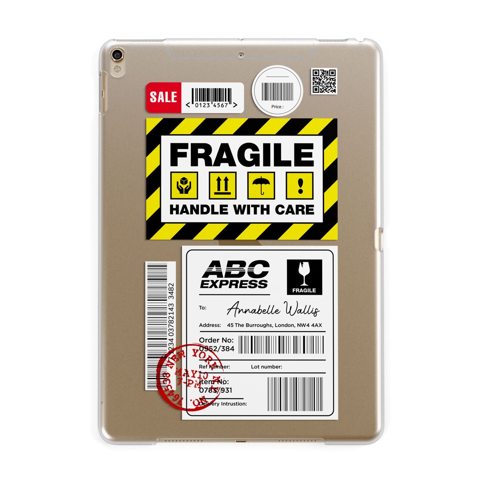 Fragile Courier Labels with Name iPad Case – Dyefor