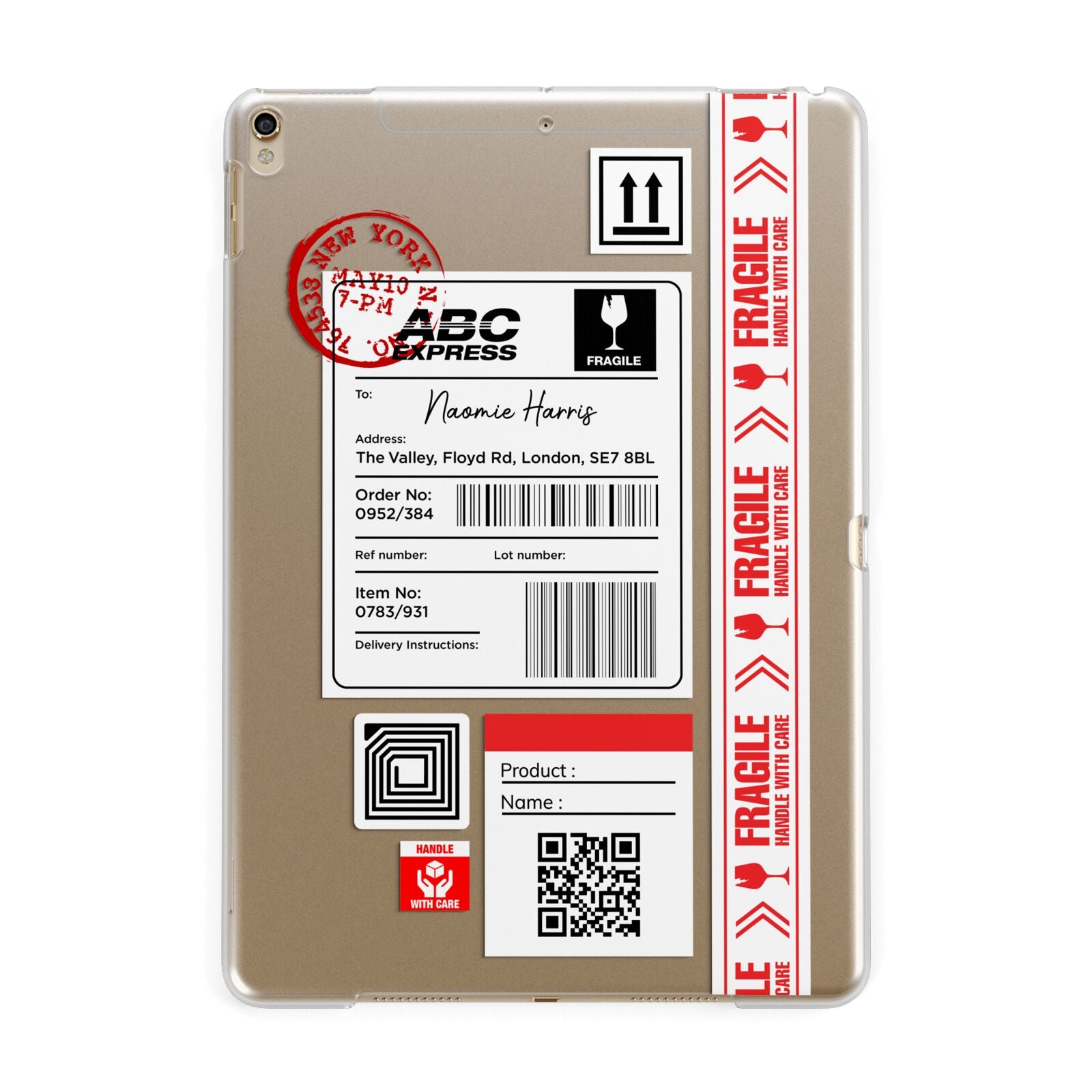 Fragile Delivery Labels with Name iPad Case – Dyefor