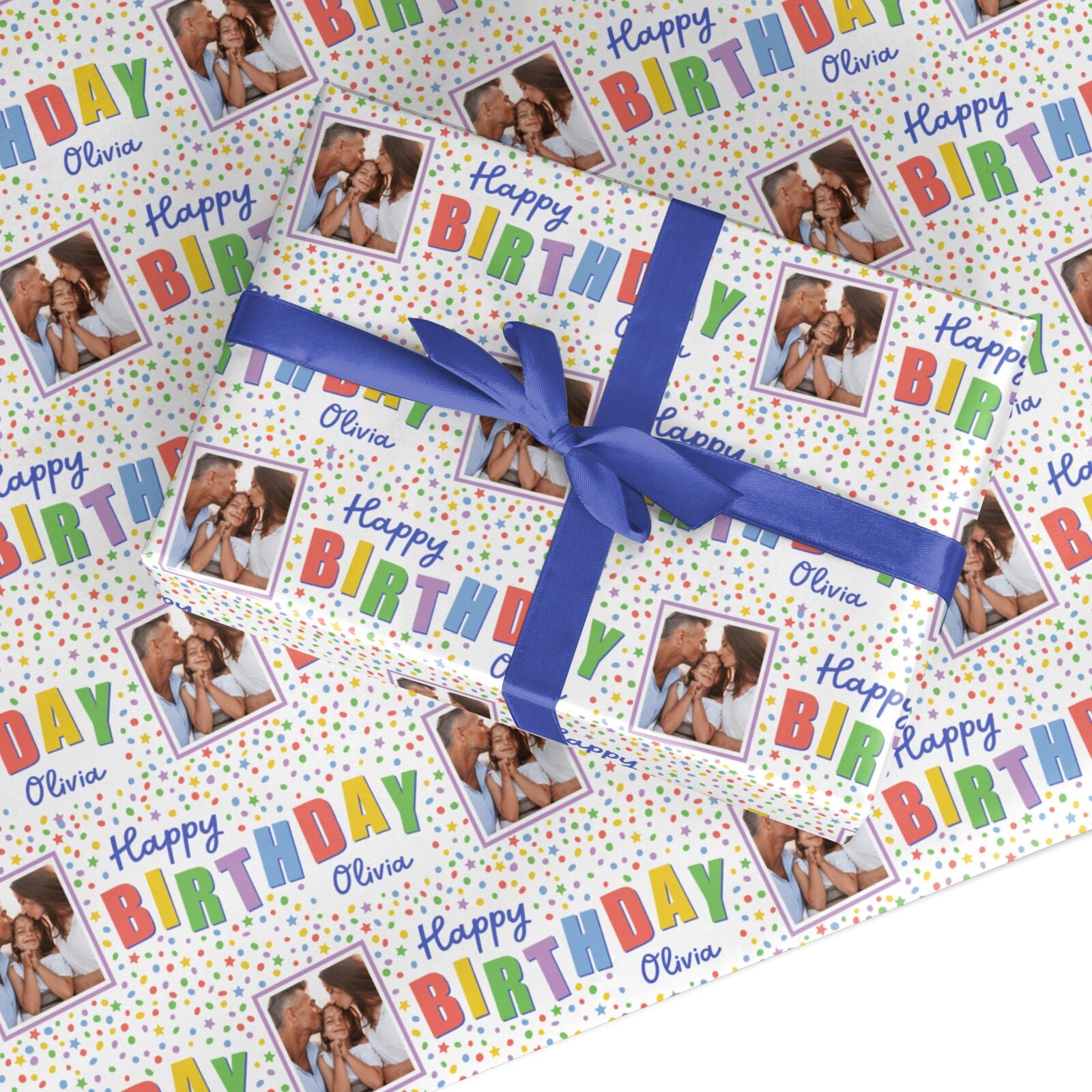 Happy Birthday Personalised Photo Upload Wrapping Paper – Dyefor