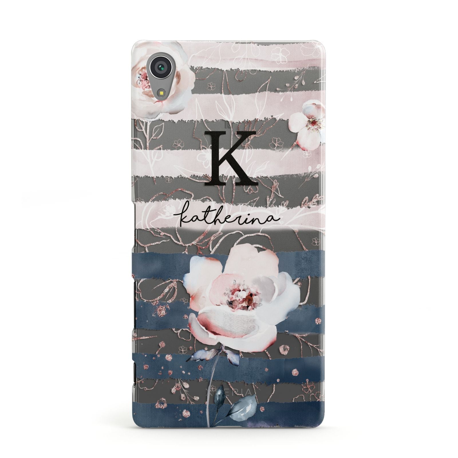 Monogram Pink Blue Striped Watercolour Sony Case – Dyefor