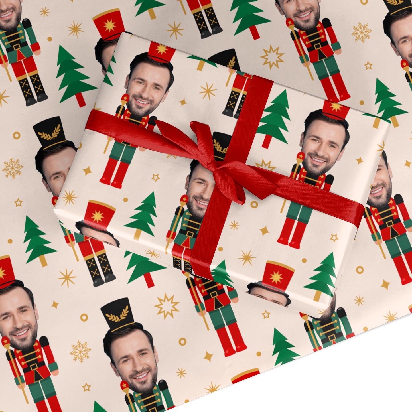 Nutcracker Face Photo Personalised Wrapping Paper – Dyefor