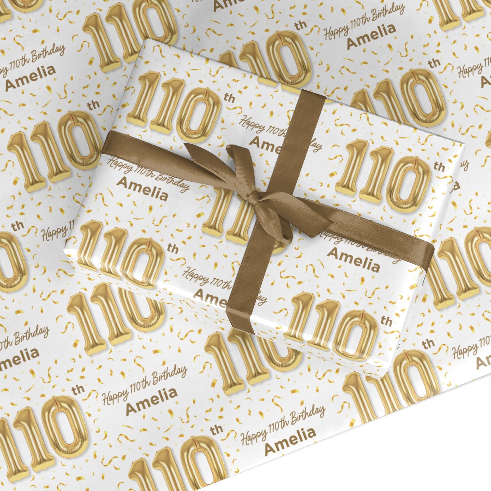 Personalised 110th Birthday Wrapping Paper – Dyefor