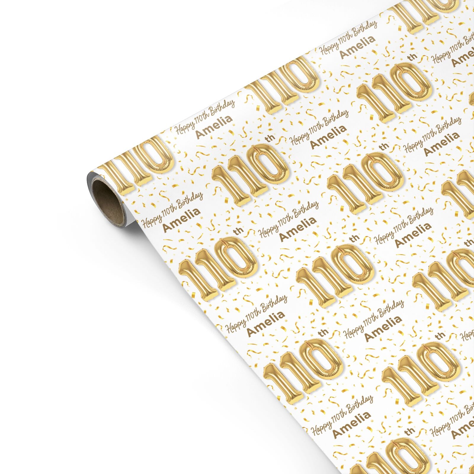 Personalised 110th Birthday Wrapping Paper – Dyefor