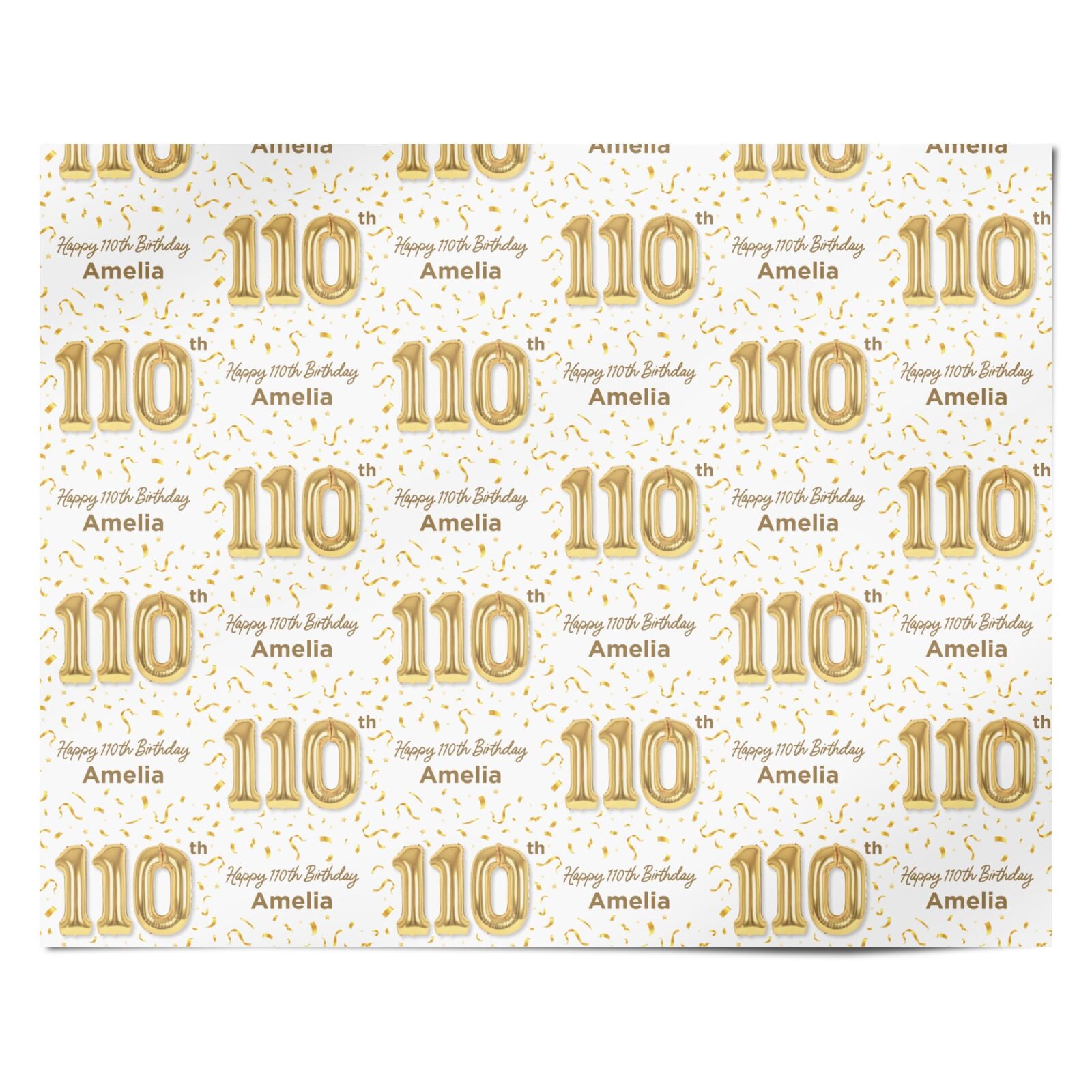 Personalised 110th Birthday Wrapping Paper – Dyefor