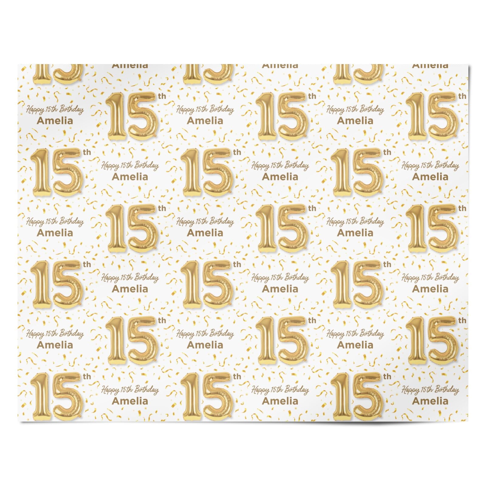 Personalised 15th Birthday Wrapping Paper – Dyefor