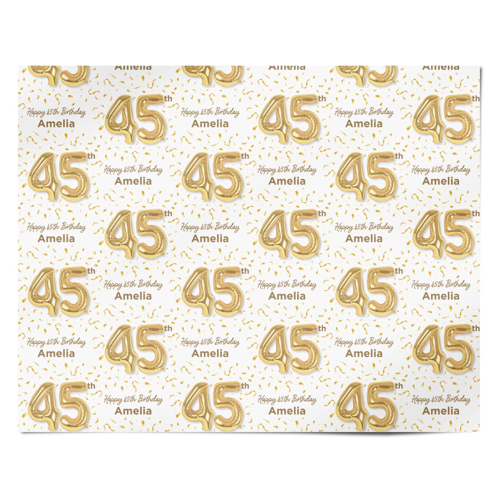 Personalised 45th Birthday Wrapping Paper – Dyefor
