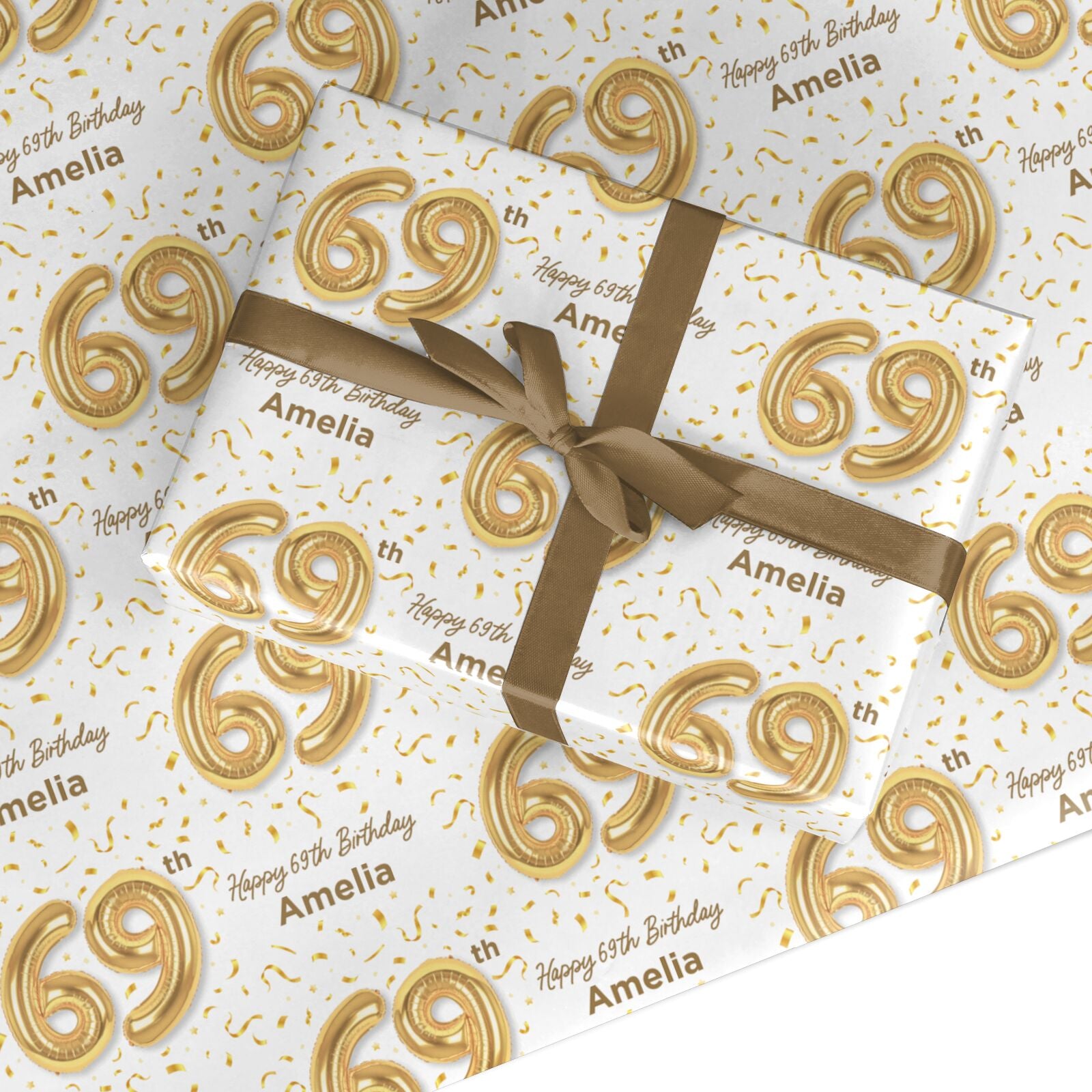 Personalised 69th Birthday Wrapping Paper – Dyefor