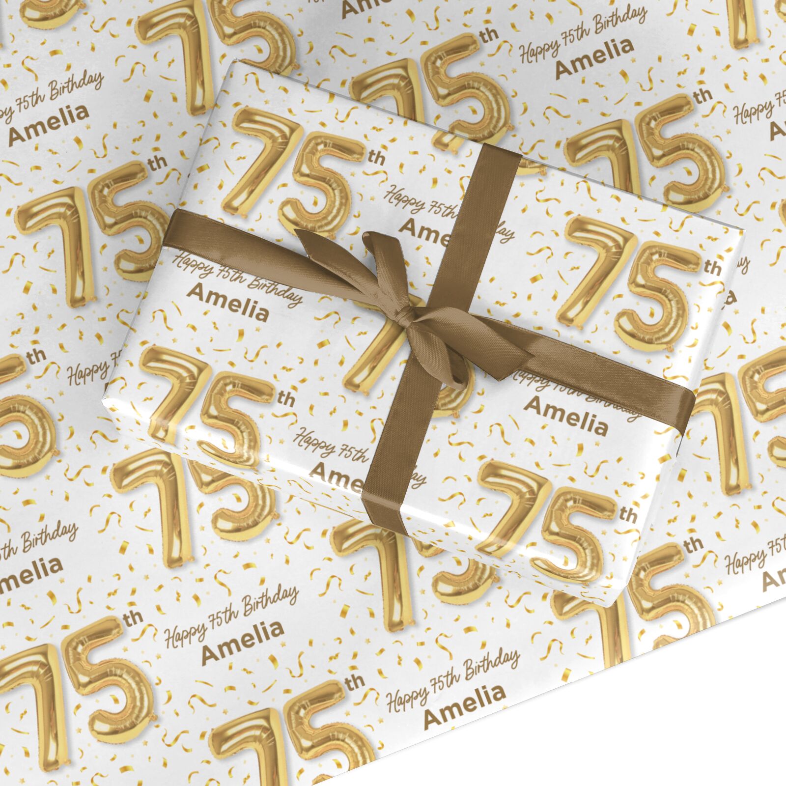 Personalised 75th Birthday Wrapping Paper – Dyefor