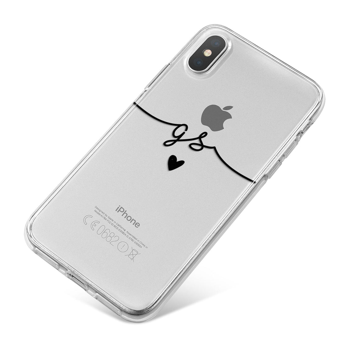 Personalised Black Initials Or Name Clear Custom Apple iPhone Case | Dyefor