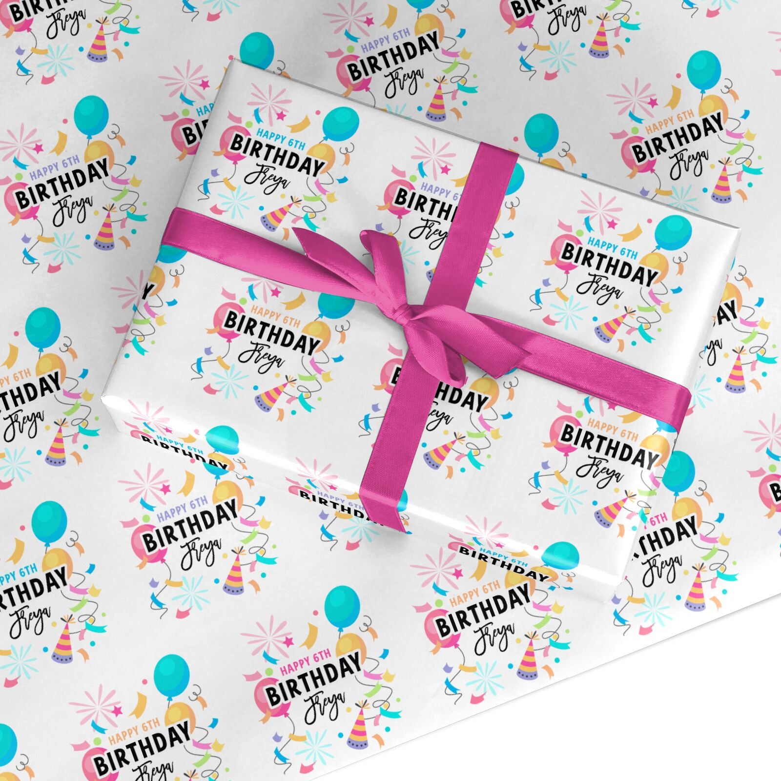 Personalised Children's Birthday with Name Wrapping Paper – Dyefor