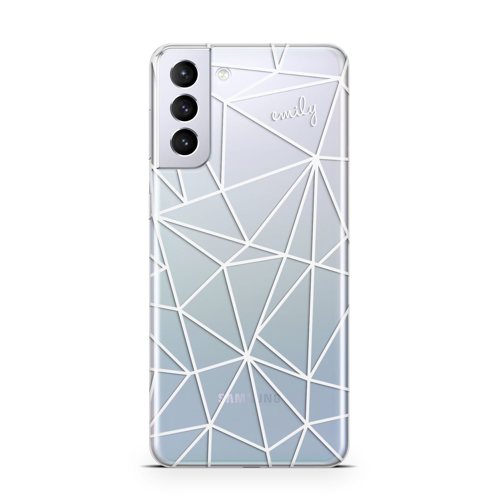 Personalised Clear Outlines & Name White Samsung Galaxy Case | Dyefor