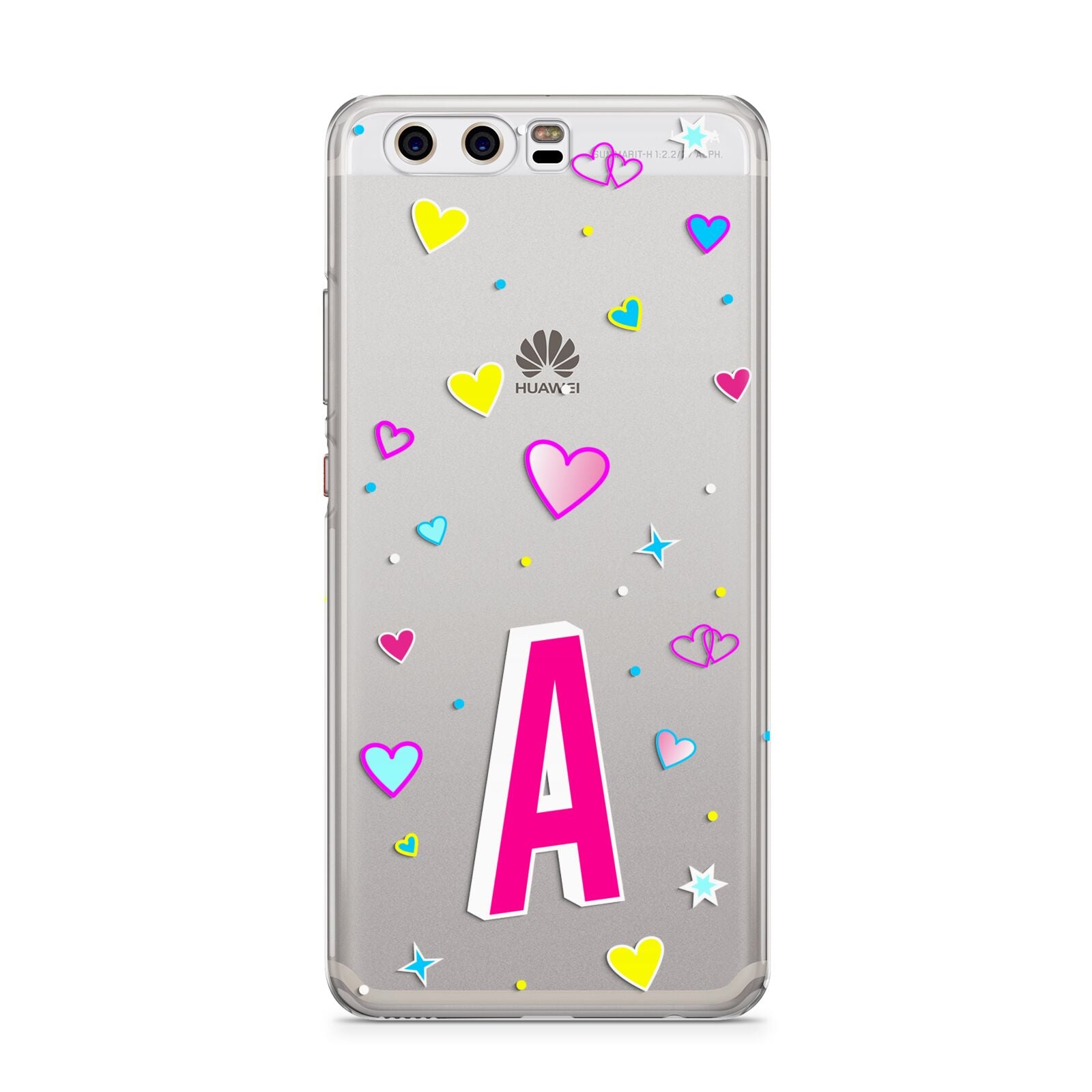 Personalised Heart Alphabet Clear Huawei Case – Dyefor