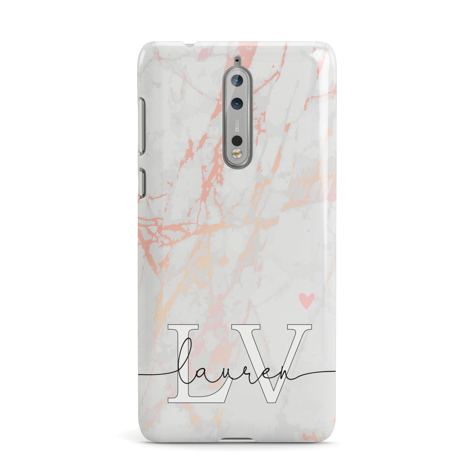 Personalised Initial Pink Marble Nokia Case – Dyefor