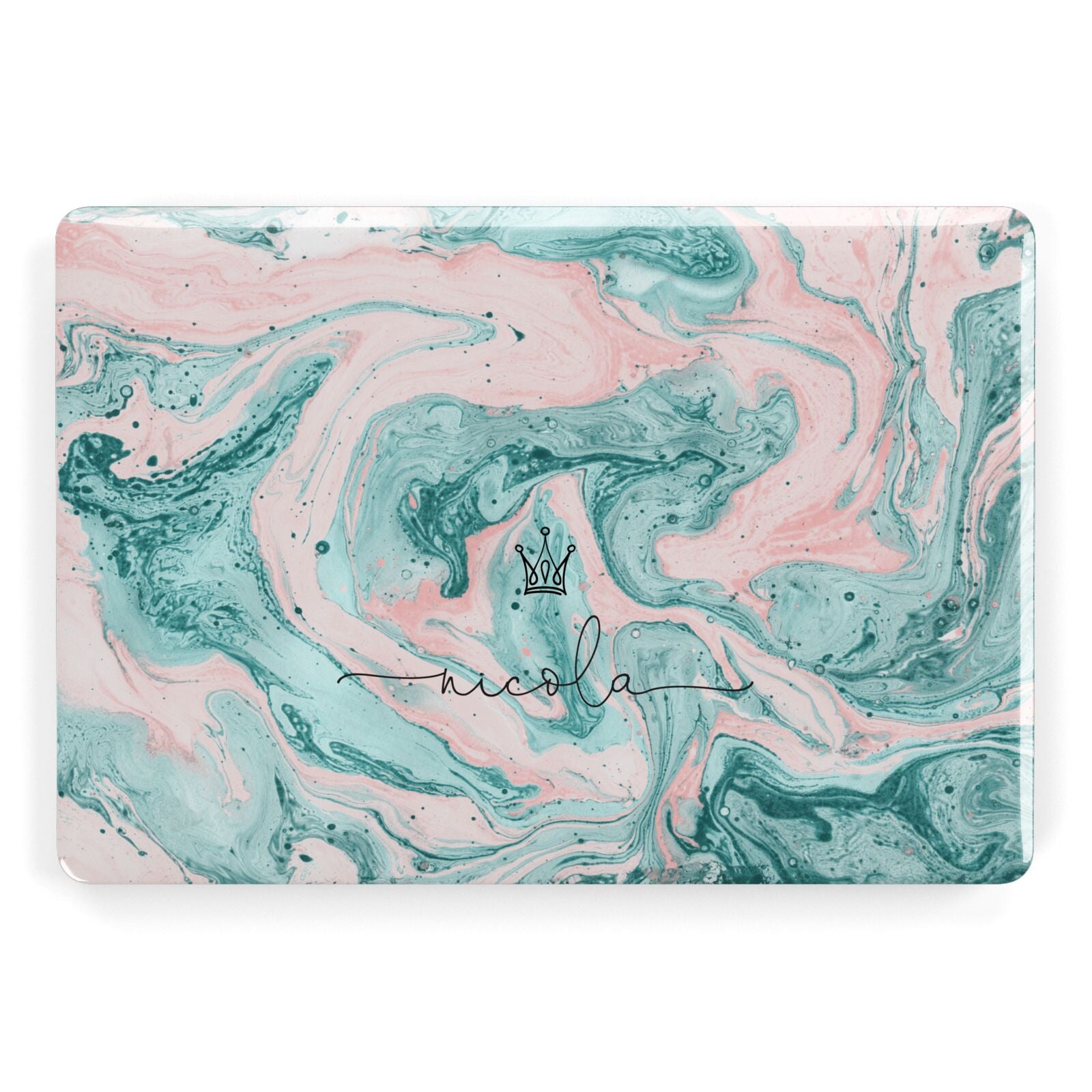Personalised Name Marble Effect Crown Macbook Case – Dyefor