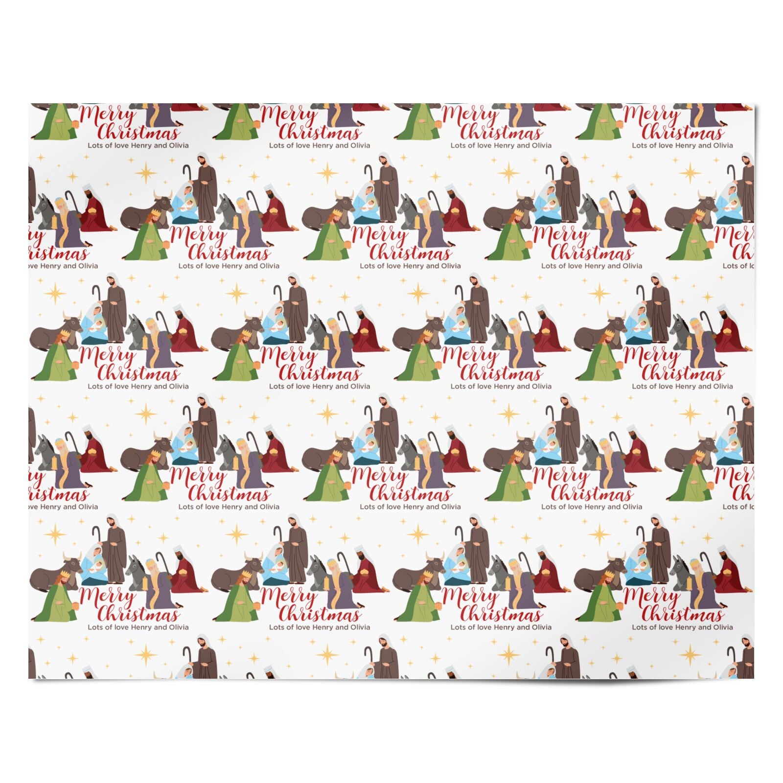 Personalised Nativity Scene Wrapping Paper – Dyefor