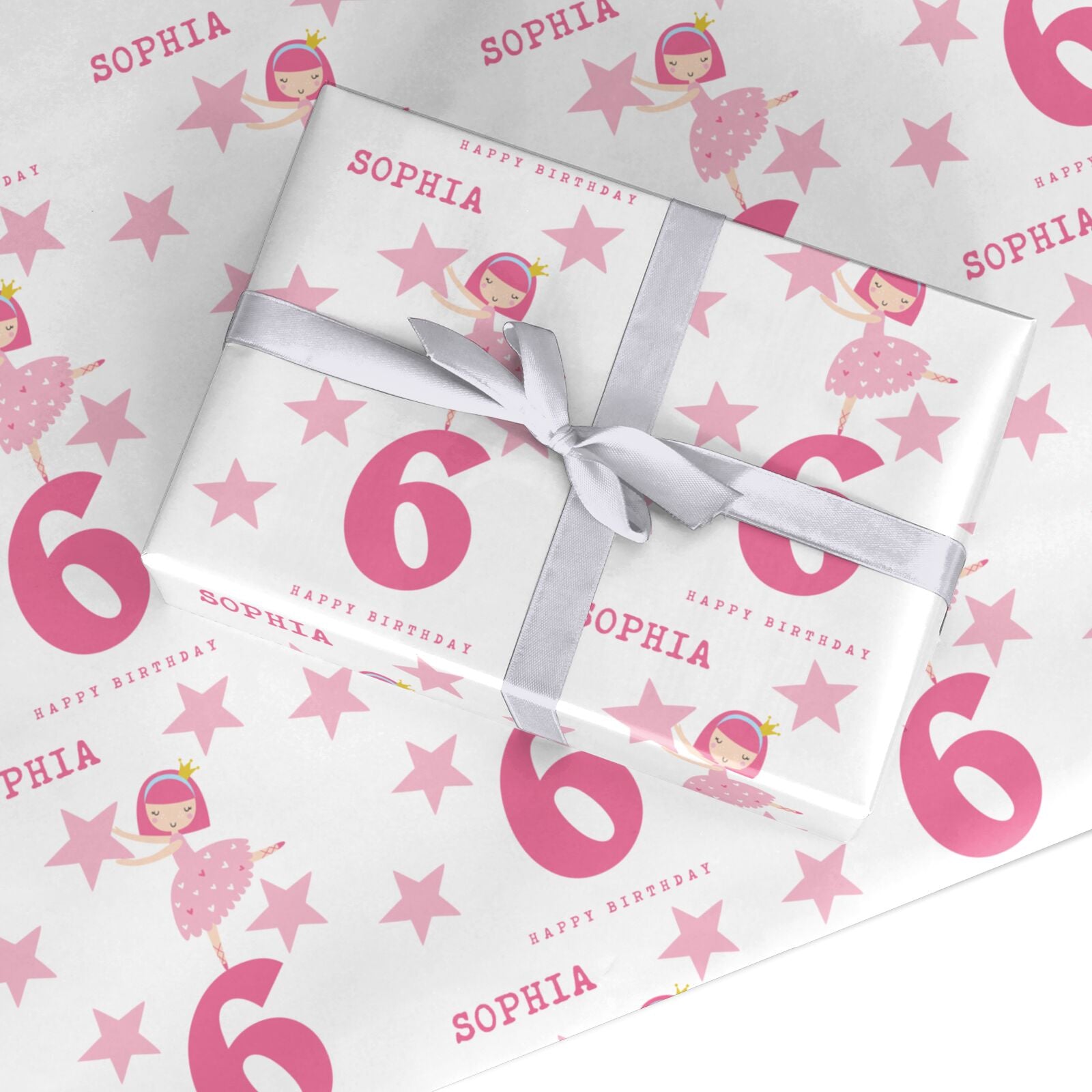 Pink Princess Personalised Birthday Wrapping Paper – Dyefor