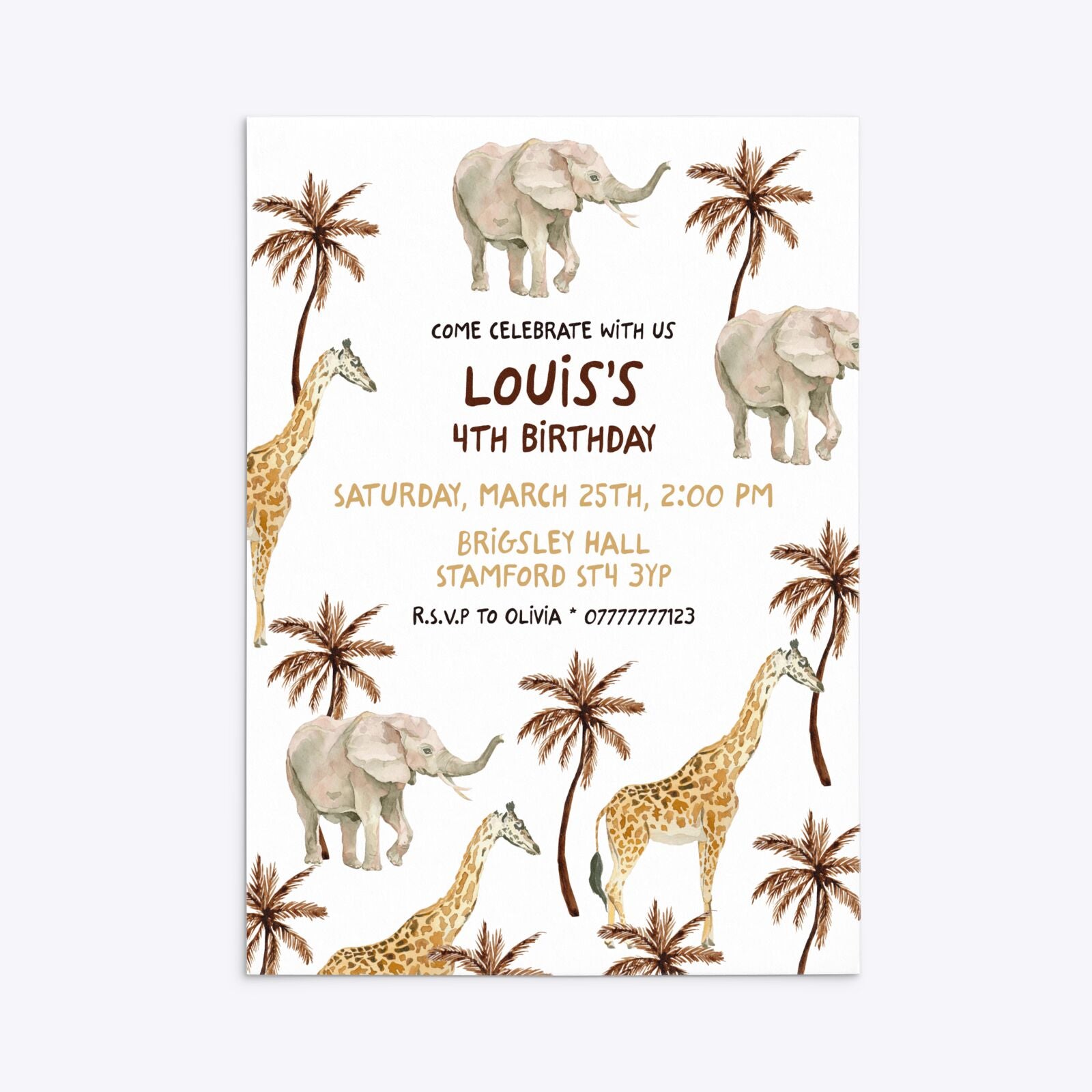 Safari Personalised Happy Birthday Invitation – Dyefor