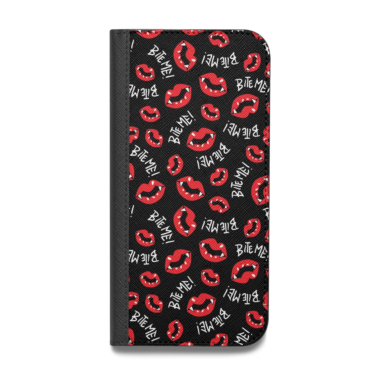 Vampire Bite Me Vegan Leather Flip iPhone Case – Dyefor
